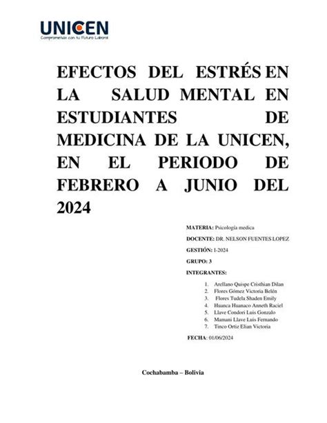 Efectos Del Estres Luis Fernando Mamani Llave Udocz