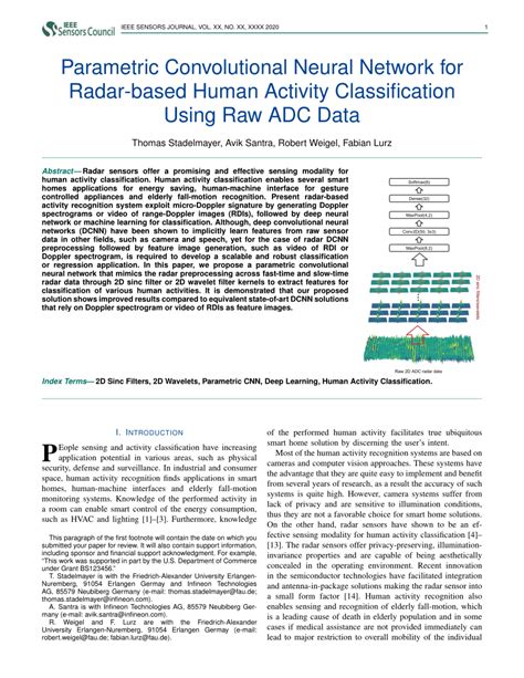 pdf parametric convolutional neural network for radar based human activity classification