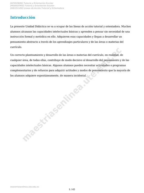 Líneas De Acción Tutorial Y Orientadora Descargar Gratis Pdf Pensamiento Aprendizaje