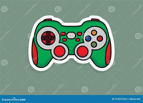 Joystick Controller And Game Pad Stick Sticker Vector Illustration