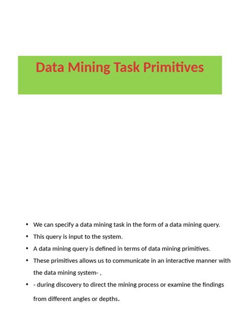 Data Mining Task Primitives And Major Issues Pdf Data Mining Data