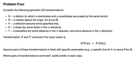 Solved Problem Four Consider The Following Geometric D Chegg Com