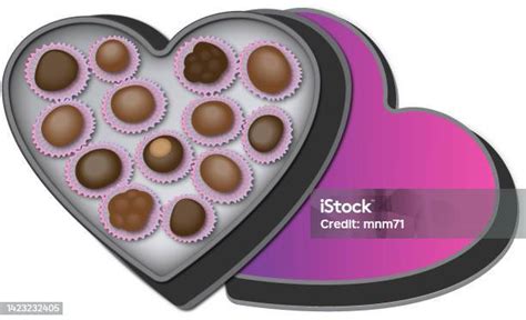 발렌타인 데이 초콜릿 캔디 인 하트 모양의 상자 디지털 일러스트레이션 사탕에 대한 스톡 벡터 아트 및 기타 이미지 사탕 달콤한 음식 선물 상자 Istock