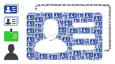 User Account Cards Recursive Composition Of Self Items Stock Vector