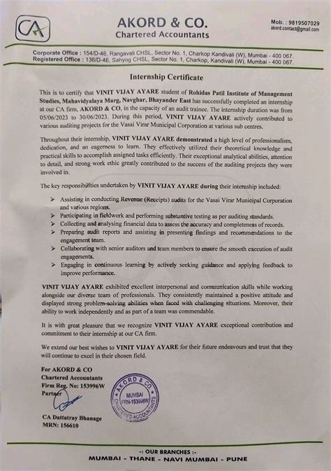 Vinit Ayare On Linkedin I Am Glad To Announce The Successful Completion Of My Internship At A Kord