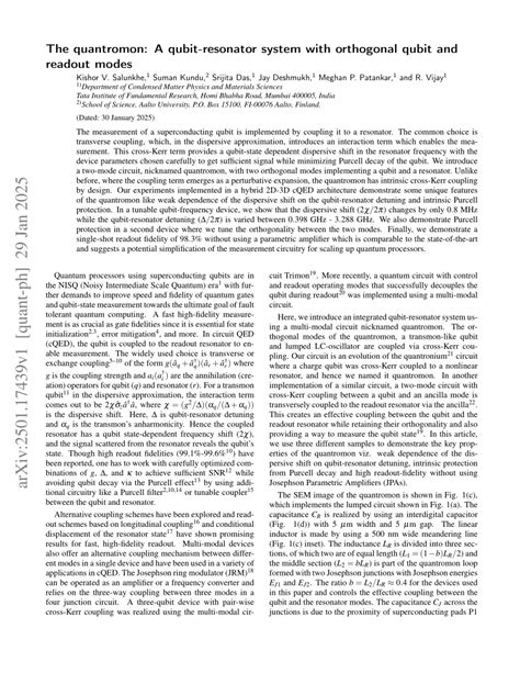 Pdf The Quantromon A Qubit Resonator System With Orthogonal Qubit And Readout Modes