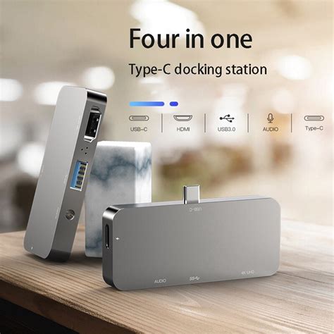 4 In 1 Usb Hub Type C Docking Station Hd 4k Hdmi Grandado