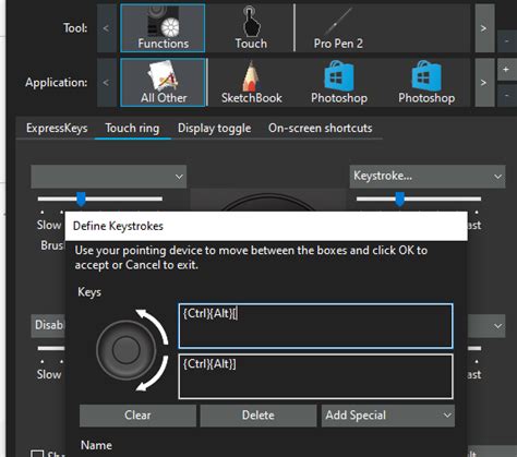 wacom intuos pro brush size keystroke not being defined properly on