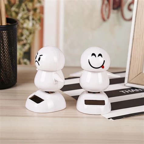 Funny 플라스틱 흔들어 Head 이모티콘 비 전기 Solar 장난감 데스크탑 자동차 대시 보드 Decor 재 밌 Cute 수줍은 식 Toys 새solar Shaking
