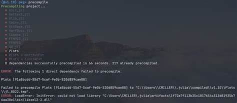 Plots Jl And Cairomakie Not Precompiling General Usage Julia Programming Language