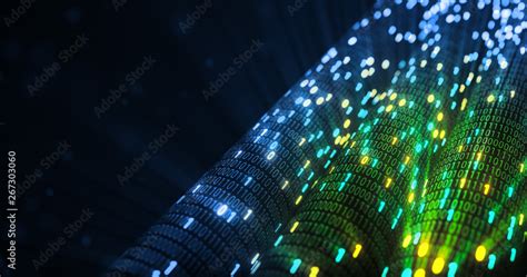 Futuristic Data Stream Digital Flow Dynamic Pattern With Power Rays And Light Data