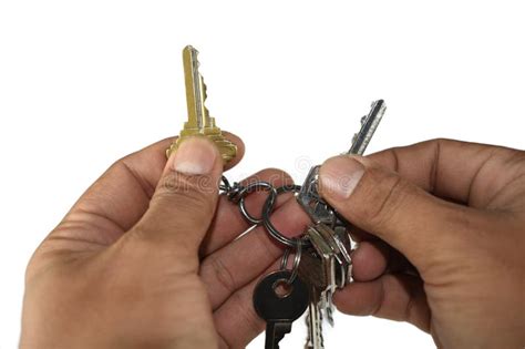 Both Hands Selecting Keys Stock Image Image Of Right 86065415