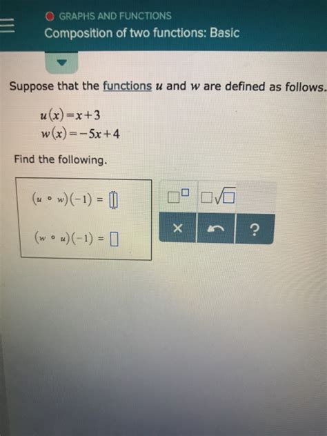 Solved O GRAPHS AND FUNCTIONS Composition Of Two Functions Chegg