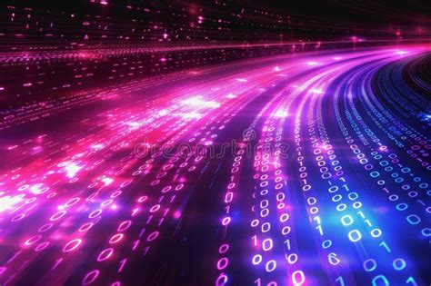 digital data stream background with binary code the flow information of cyber security