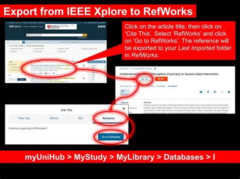 Refworks 2 Exporting References Library Search And Journal Databases Ppt