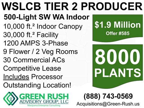 Sw Wa I 502 Wslcb Cannabis Tier 2 Producerprocessor For Sale Offer