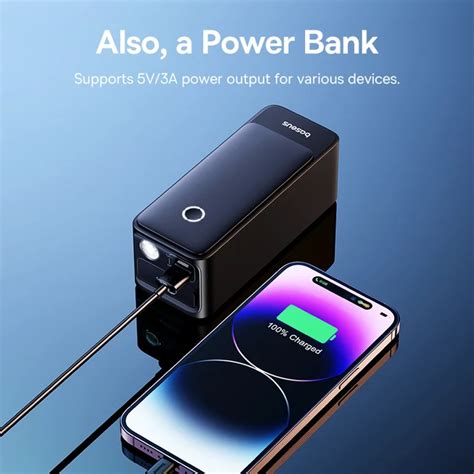 Baseus 600a 점프 스타터 6000mah 자동차 배터리 충전기 자동 비상 보조배터리 부스터 시작 장치 자동차 점프 스타터