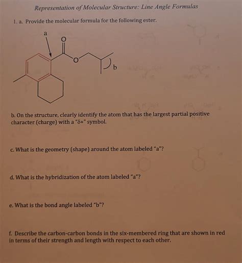 [solved] Representation Of Molecular Structure Line A