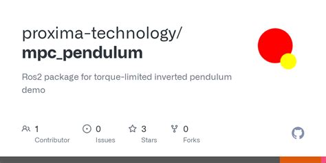 Github Proxima Technologympcpendulum Ros2 Package For Torque