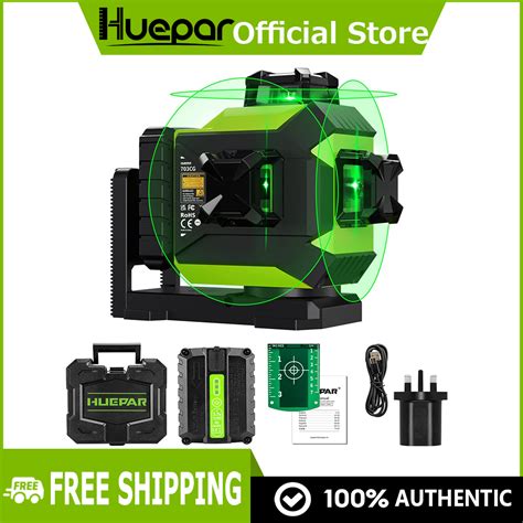 Huepar Laser Level Green 3d Self Leveling Cross 12 Lines Laser Level Three Plane Leveling And
