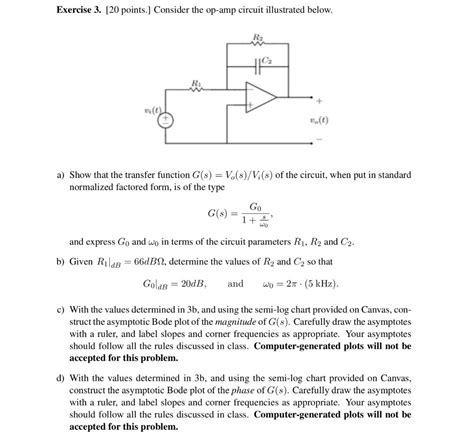 Solved Exercise 3 20 Points Consider The Op Amp Circuit