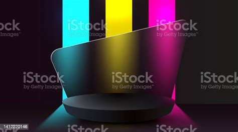 추상 장면 배경입니다 제품 프리젠 테이션 모의 화장품 연단 무대 받침대 또는 플랫폼을 표시합니다 모델하우스 내부에 대한 스톡 벡터 아트 및 기타 이미지 Istock