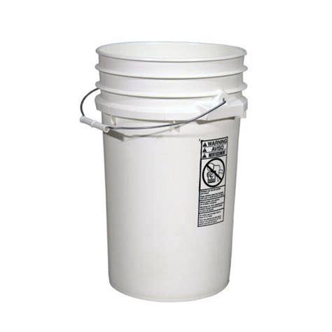 7 Gallon White Hdpe Plastic Open Head Pail W Black Cwl Metal Handle Pipeline Packaging