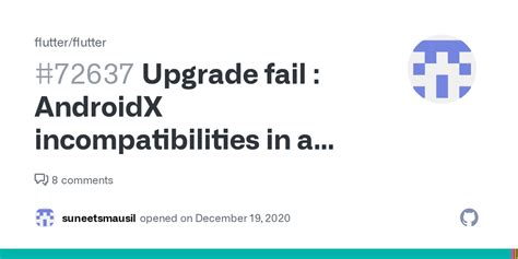 Upgrade Fail Androidx Incompatibilities In A Plugin · Issue 72637