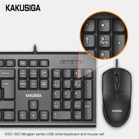 Kakusiga Usb Wired Mouse And Keyboard Set Combos Basic Mice Computer Accessories Compatible For