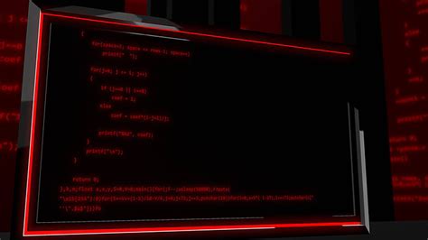 Angled Display Of Red Programming Code On A Screen Photo Background And