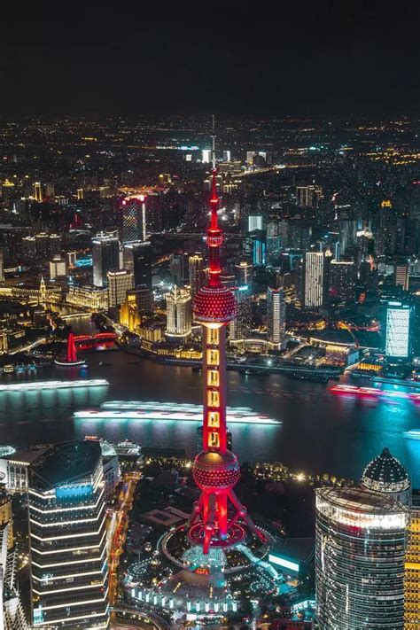 东方明珠夜景竖屏 东方明珠夜景 东方明珠夜景俯视 大山谷图库