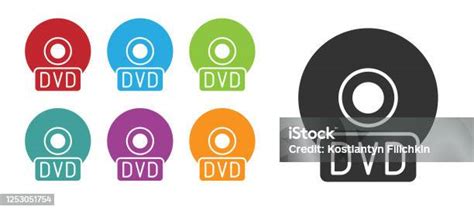 흰색 배경에 격리된 검은색 Cd 또는 Dvd 디스크 아이콘입니다 컴팩트 디스크 사인 다채로운 아이콘을 설정합니다 벡터 일러스트레이션 0명에 대한 스톡 벡터 아트 및 기타