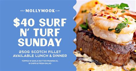 Sunday Surf N Turf At The Bistro 72 Golf Avenue Mollymook Nsw