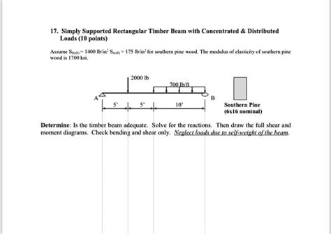 solved text 17 simply supported rectangular timber beam with