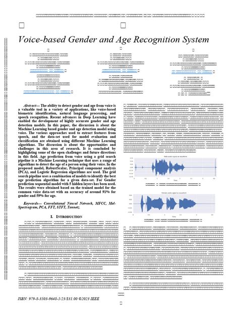 Voice Based Gender And Age Recognition System Pdf Fast Fourier