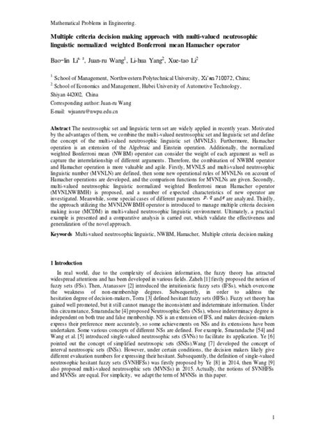 Multiple Criteria Decision Making Approach With Multi Valued