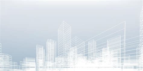 Perspective 3d Render Of Building Wireframe Vector Wireframe City Background Of Building