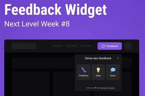 GitHub Marceometry Feedget Componente Widget Para Envio De Feedbacks