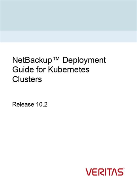 netbackup102 deployguide kubernetes clusters pdf computer science information technology