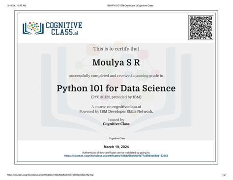 Completed Python For Data Science Course By Ibm Moulya S R Posted On The Topic Linkedin