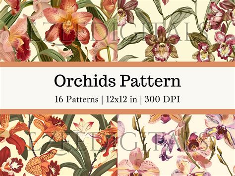 Orchid Seamless Pattern Orchid Digital Paper Orchid Wallpaper Orchid
