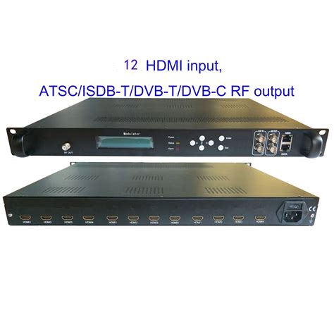 4 Transponders 1080P 12 16 HDMI To DVB T Encoder Modulator Digital TV Headend DVB T