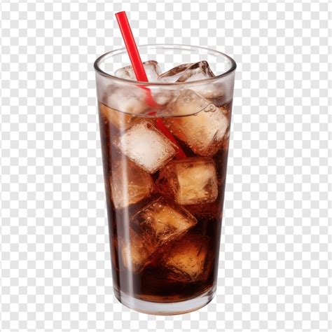 Coke With Ice On Transparency Background PSD Premium AI Generated PSD