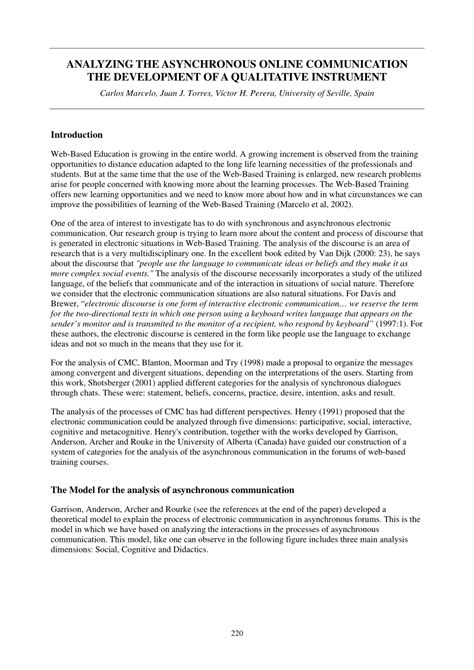 Pdf Analyzing The Asynchronous Online Communicationthe Development