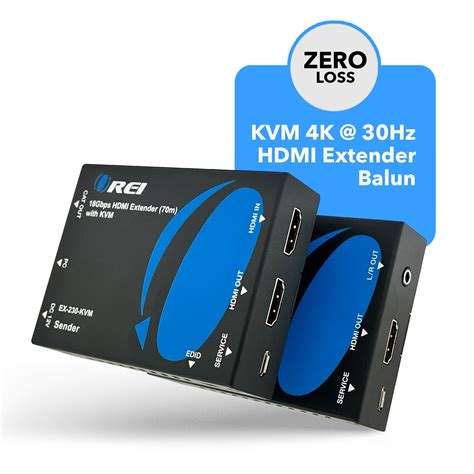 4k Hdmi Extender Over Cat6 7 With Kvm And Hdmi Loop Out 4k 30hz Up To 130 Ft Ex 230pro Kvm Orei