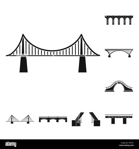 Isolated Object Of Construct And Side Logo Set Of Construct And Bridge Stock Vector