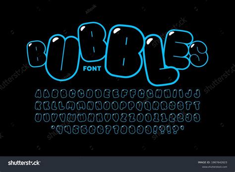 Bubble Style Font Design Alphabet Letters Stock Vector Royalty Free Shutterstock