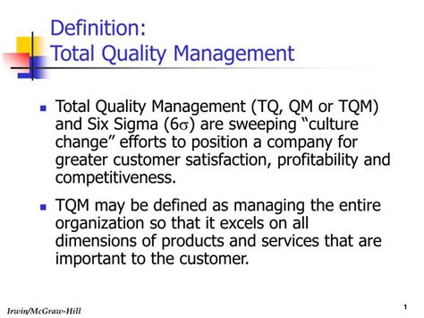Total Quality Management Definition