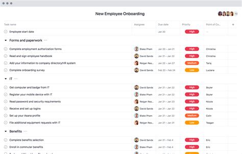 New Employee Onboarding Template Asana