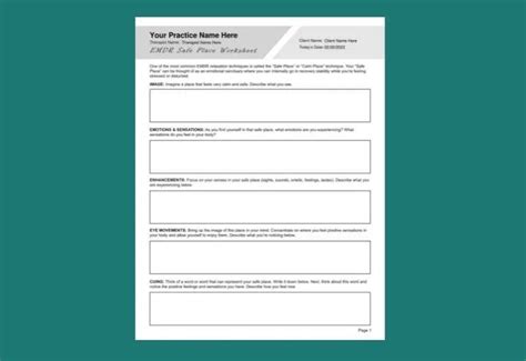 Emdr Container Worksheet